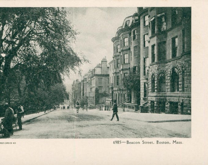 Vintage Postcard, Boston, Massachusetts, Scene on Beacon Street, Ca ...