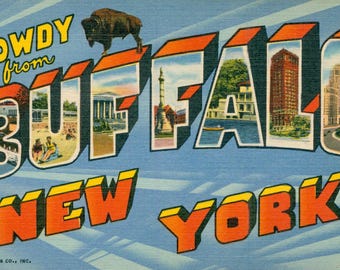 Linen Postcard, Greetings From Dunkirk, New York, Finest Grapes, NICE ...