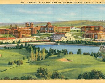 Linen Postcard, Los Angeles, California, University of Southern ...