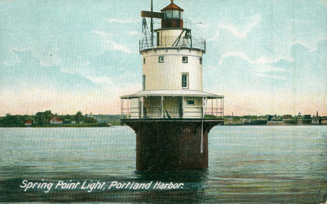 Vintage Postcard, Portland, Maine, Spring Point Ledge Lighthouse ...