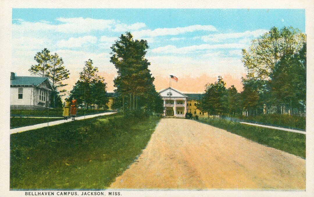 Linen Postcard, Jackson, Mississippi, Belhaven College Campus, Ca 1920 ...