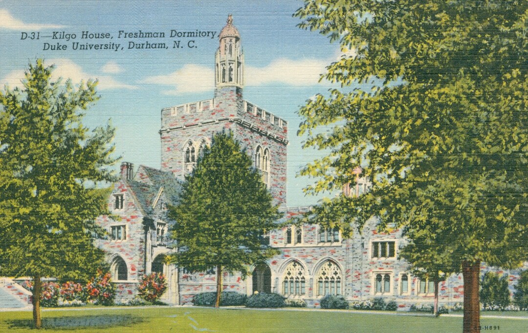 Linen Postcard, Durham, North Carolina, Duke University, Kilgo House ...