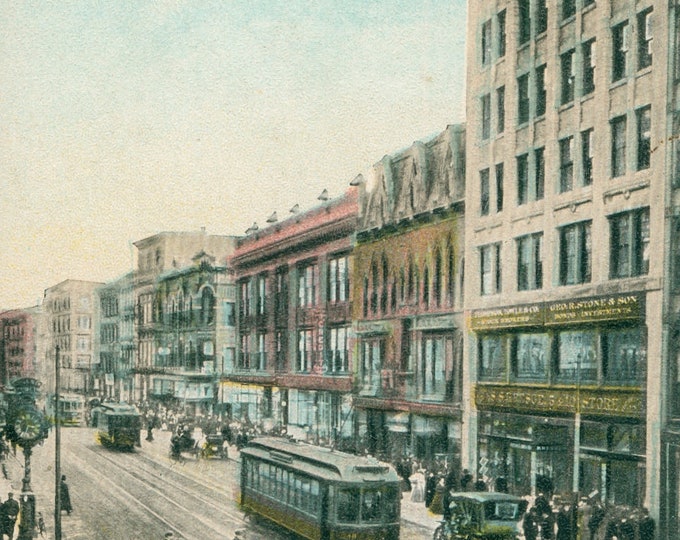 Vintage Postcard, Springfield, Massachusetts, Main Street Looking West ...