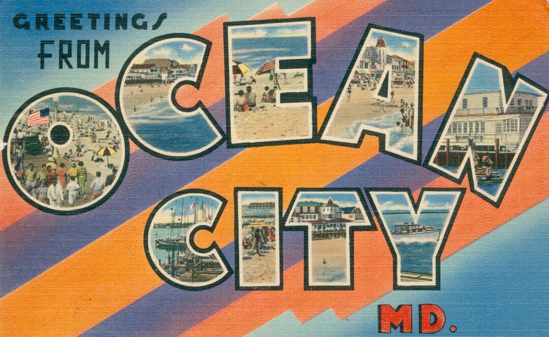 Digital Postcard, Greetings From Ocean City, Maryland, Boardwalk, Beach ...