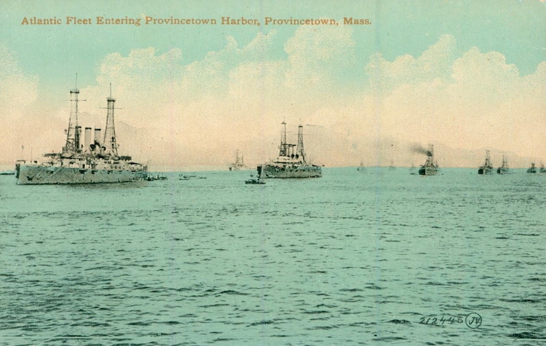 Vintage Postcard, Provincetown, Massachusetts, Atlantic Fleet Entering ...