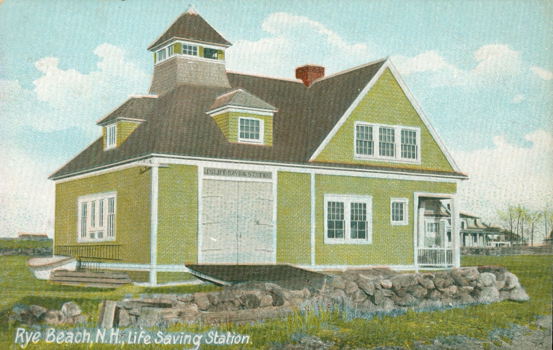 Vintage Postcard, Rye Beach, New Hampshire, Life Saving Station, Ca ...