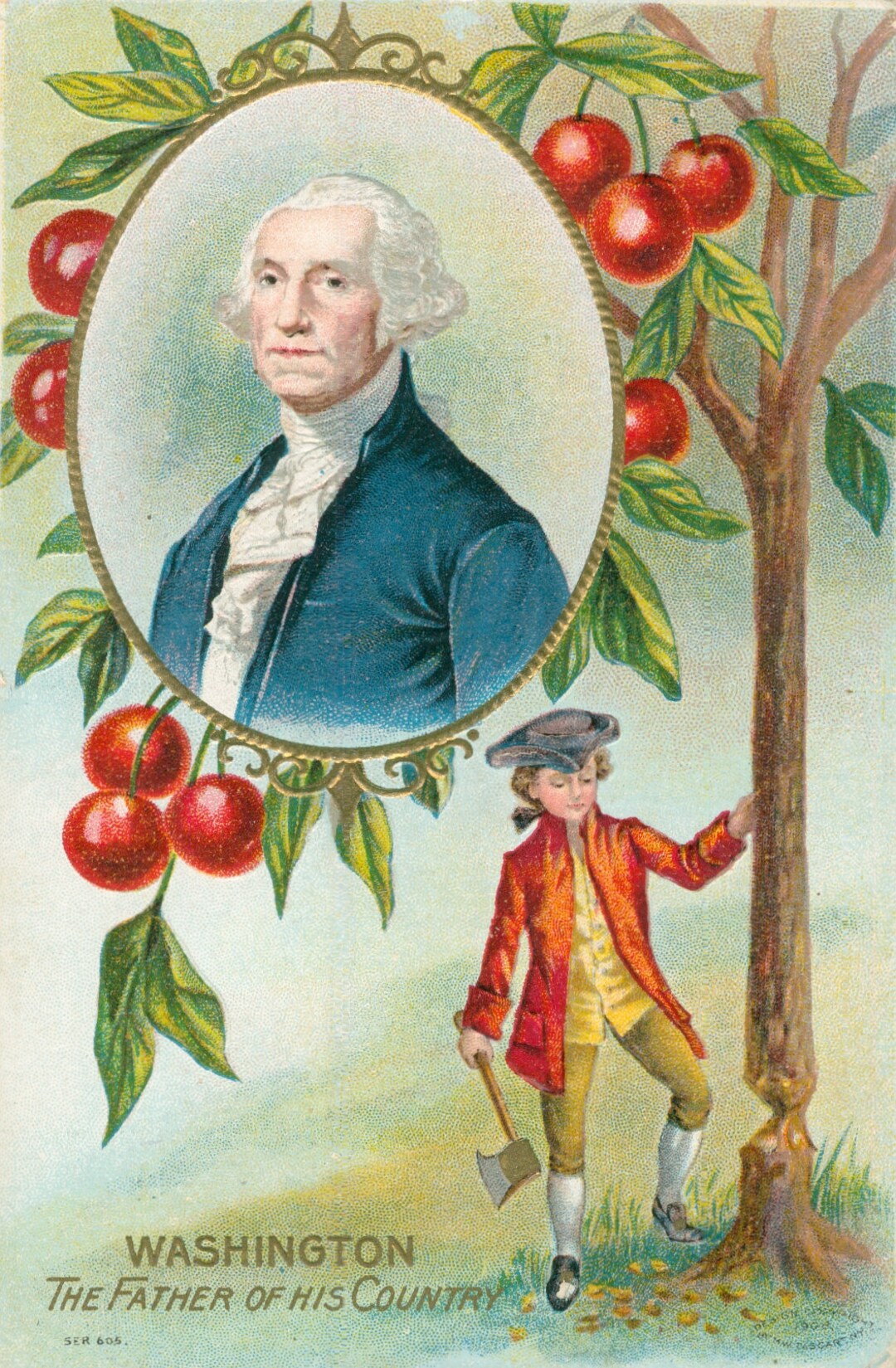 Vintage Postcard, George Washington, Father of Country, Hatchet and ...