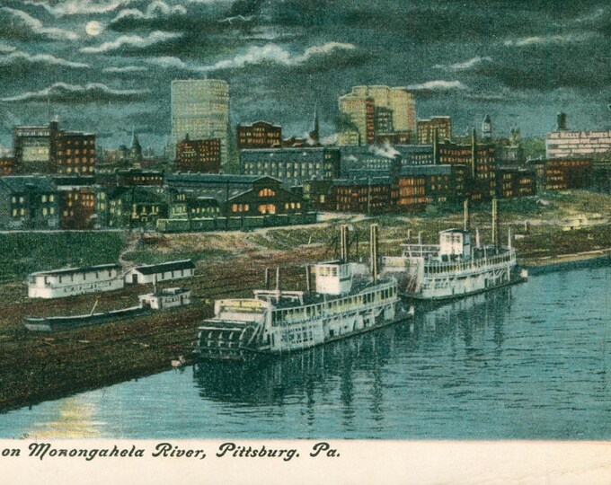Vintage Postcard, Pittsburgh, Pennsylvania, Skyline and Monongahela ...