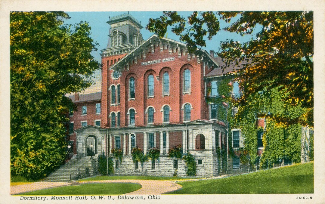 Vintage Postcard, Delaware, Ohio, Ohio Wesleyan University, Monnett ...