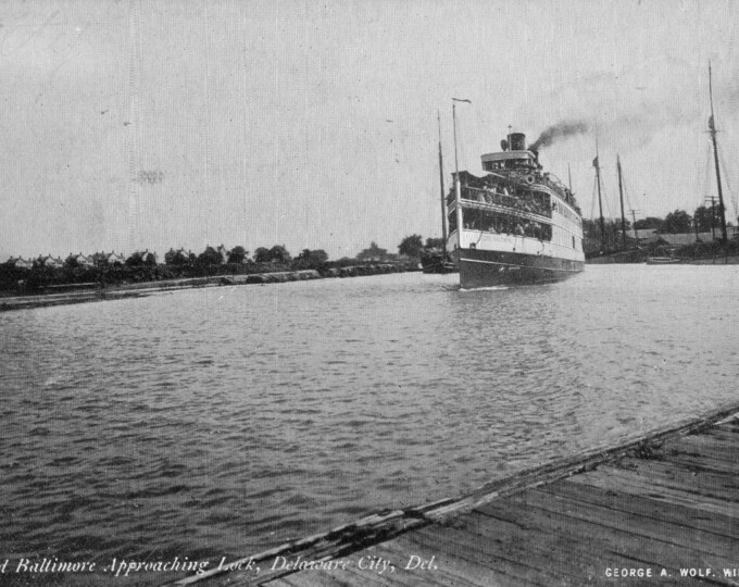 Vintage Postcard, Delaware City, Delaware, Steamer Lord Baltimore ...