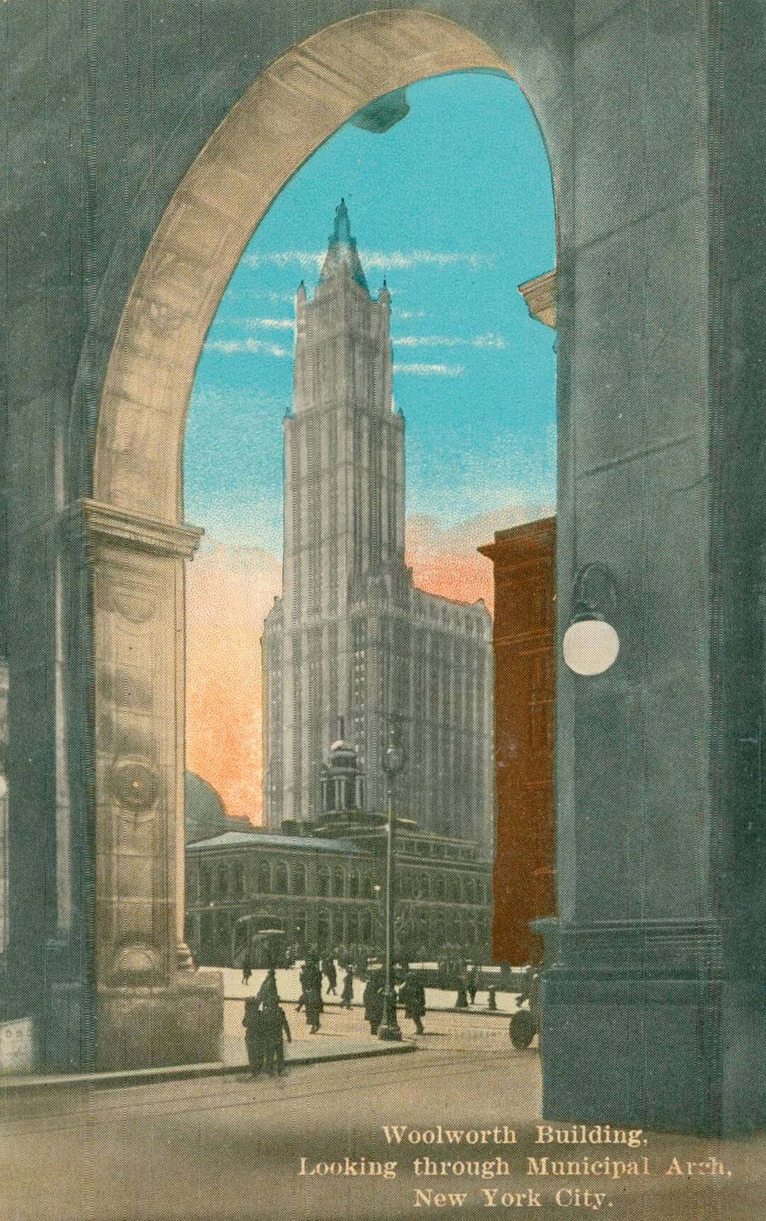 Vintage Postcard, New York City, Woolworth Building Through Municipal ...