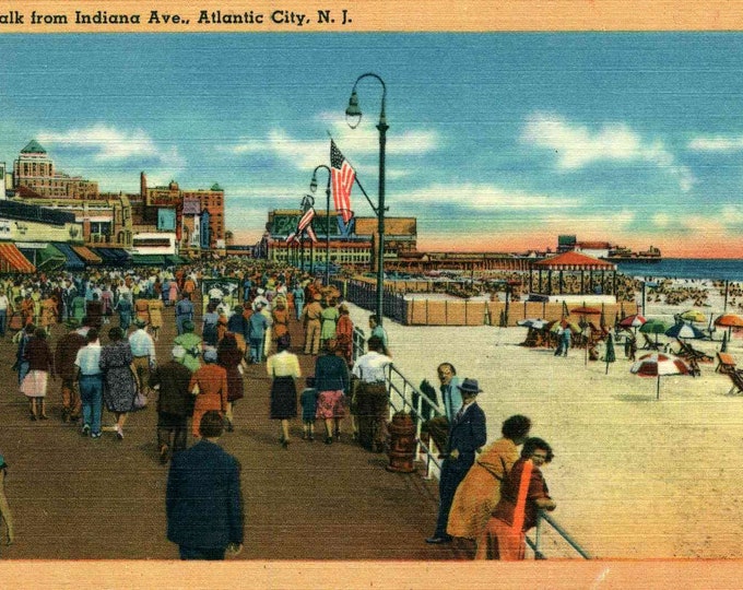 Linen Postcard, Atlantic City, New Jersey, Beech Nut Circus on the ...