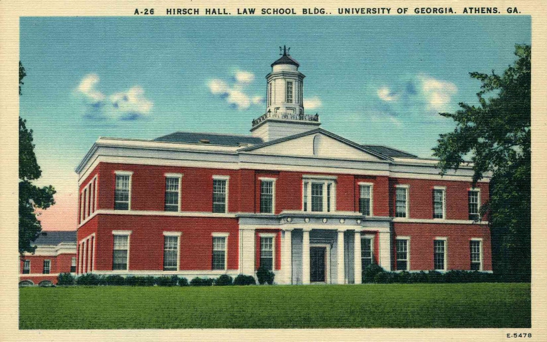 Linen Postcard, Athens, Georgia, University of Georgia, Hirsch Hall Law ...