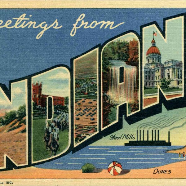 Indiana Postcard - Etsy