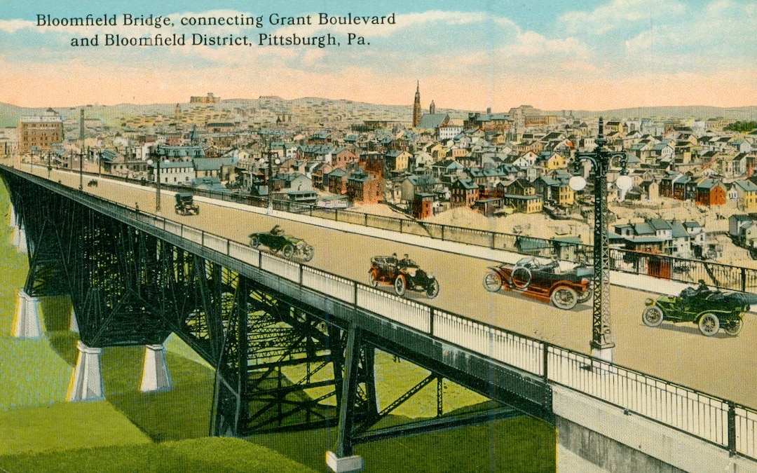 Vintage Postcard, Pittsburgh, Pennsylvania, Bloomfield Bridge, Grant ...