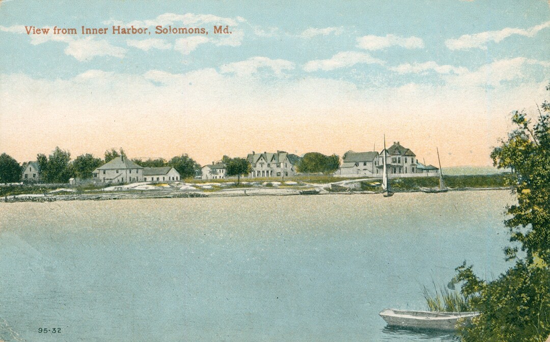 Vintage Postcard, Solomons Island, Maryland, View From Inner Harbor ...
