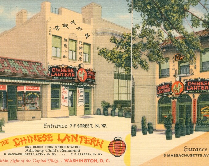 Linen Postcard, Washington, D.C., Chinese Lantern Restaurants, Ca 1950 ...
