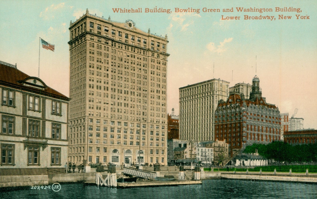 Vintage Postcard, New York City, Whitehall Building, Bowling Green ...