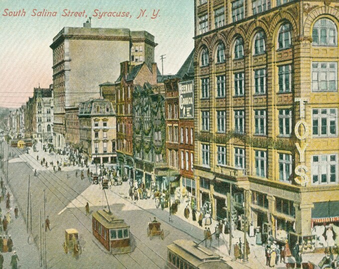 Vintage Postcard, Syracuse, New York, South Salina Street, Trolleys, Ca ...