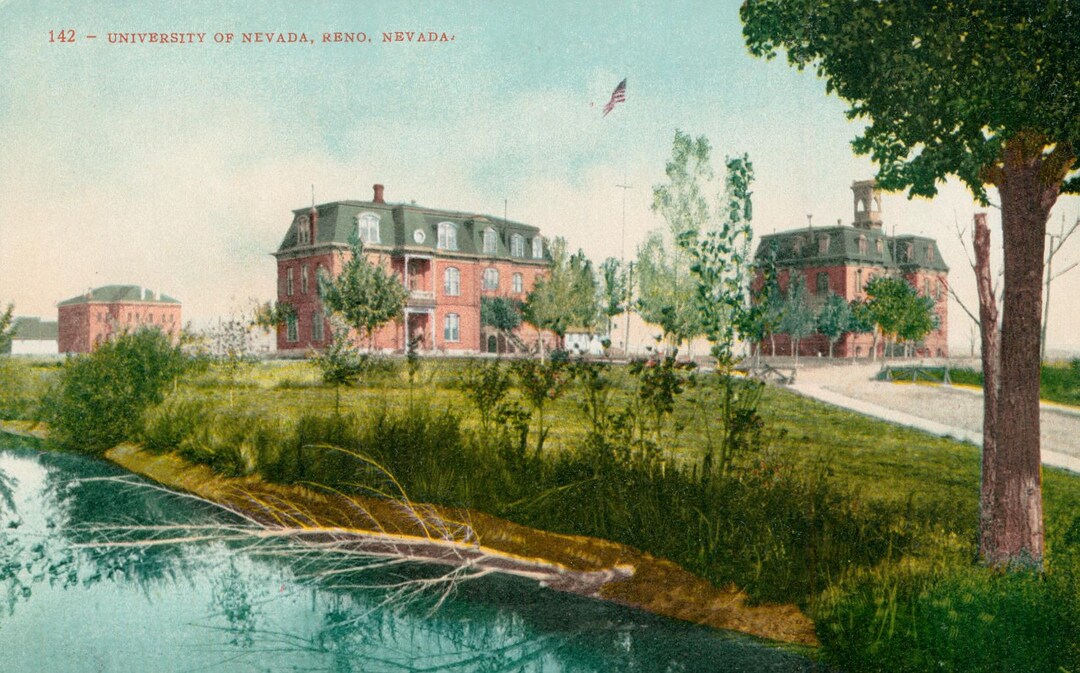 Vintage Postcard, Reno, Nevada, University of Nevada Campus View - Etsy
