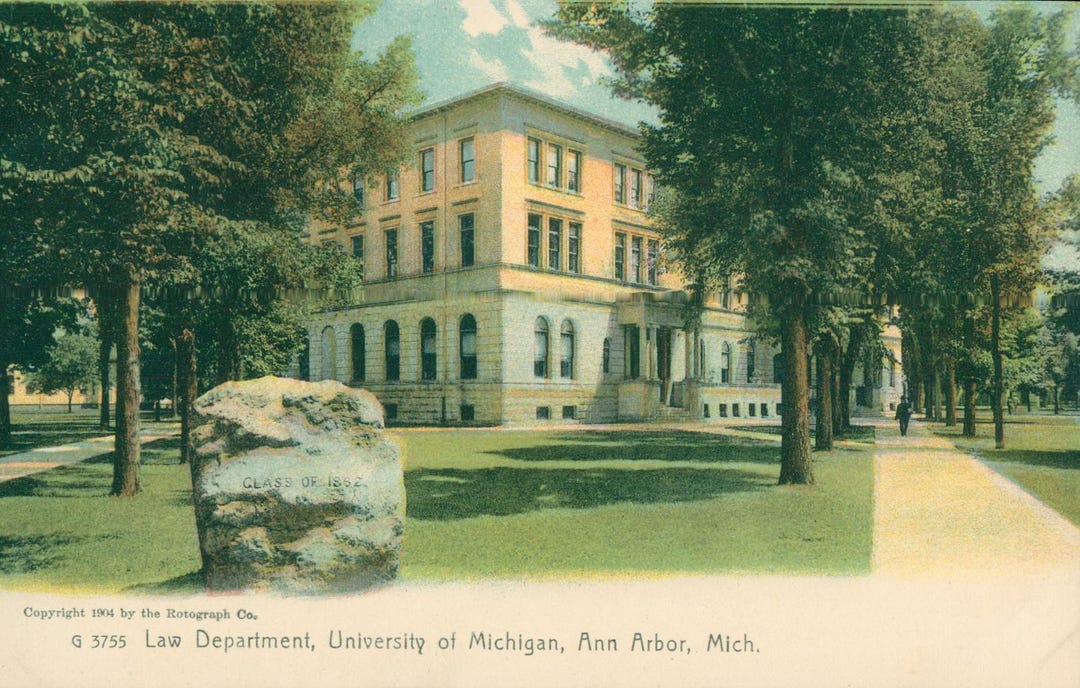Vintage Postcard, University of Michigan, Law Building, Ann Arbor ...