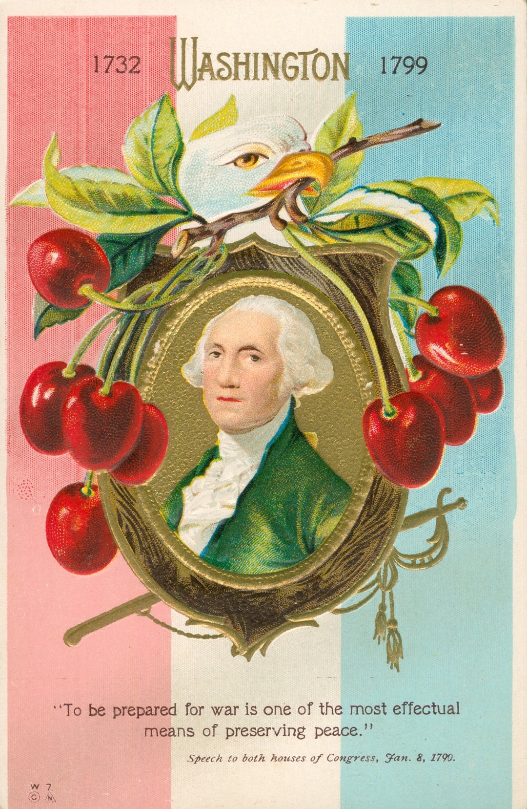 Vintage Postcard, George Washington, Eagle, Washington Birthday, Ca ...