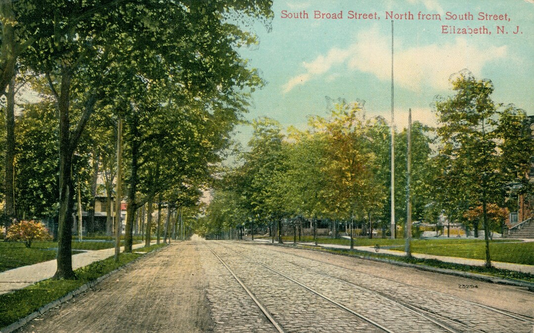 Vintage Postcard, Elizabeth, New Jersey, South Broad Street From South ...
