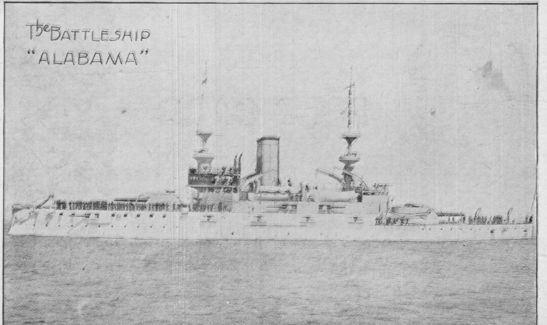 Linen Postcard, Battleship Alabama, Great White Fleet, Ca 1909 - Etsy
