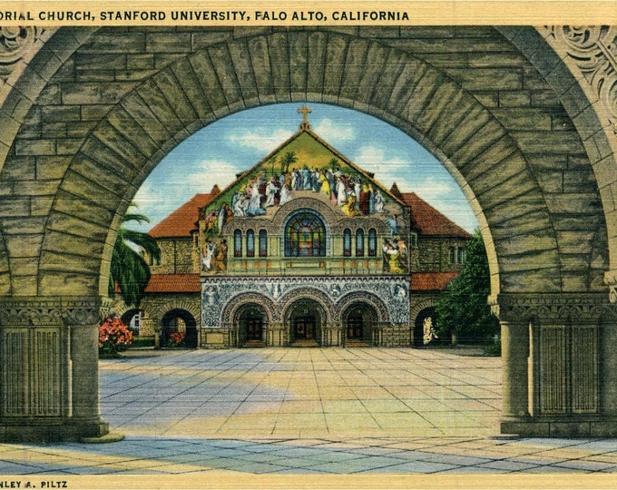 Linen Postcard, Stanford University, Palo Alto, California, Memorial ...