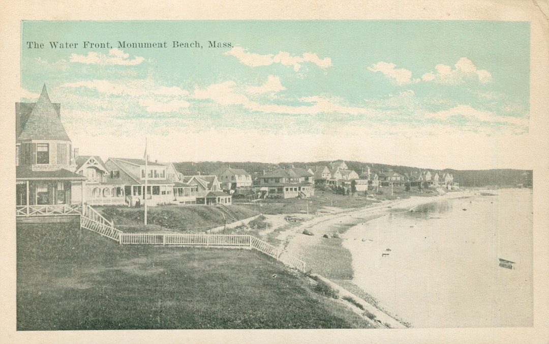 Vintage Postcard, Monument Beach, Massachusetts, the Waterfront, Ca ...