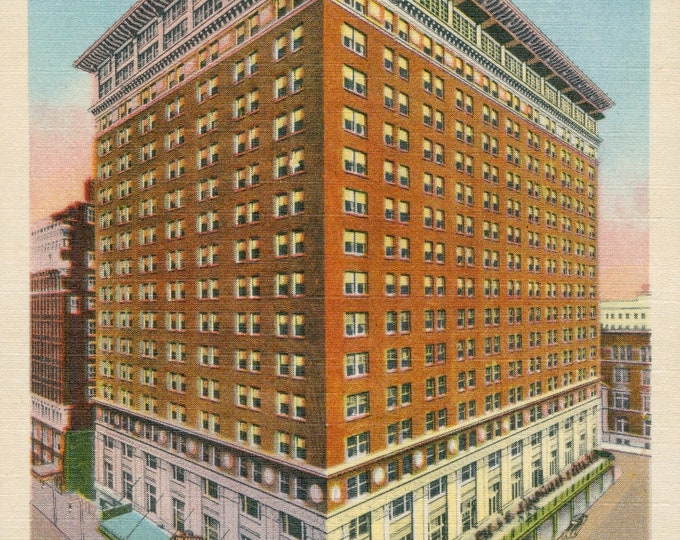 Linen Postcard, Dallas, Texas, Hotel Row, Baker Hotel, Ca 1945 - Etsy