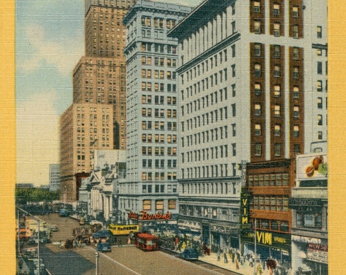 Linen Postcard, Newark, New Jersey, Market and Broad Streets, NICE, Ca ...