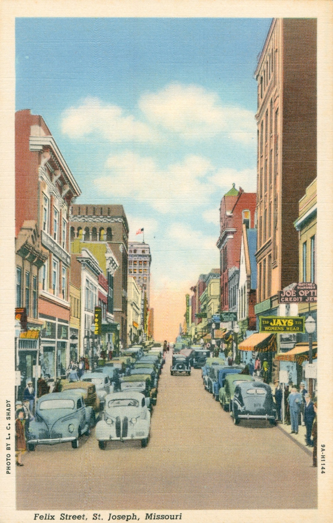 Linen Postcard, St Joseph, Missouri, Felix Street, Ca 1940 - Etsy