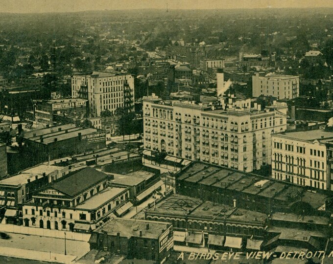 Vintage Postcard, Detroit, Michigan, Bird's Eye View of City, 1909 - Etsy