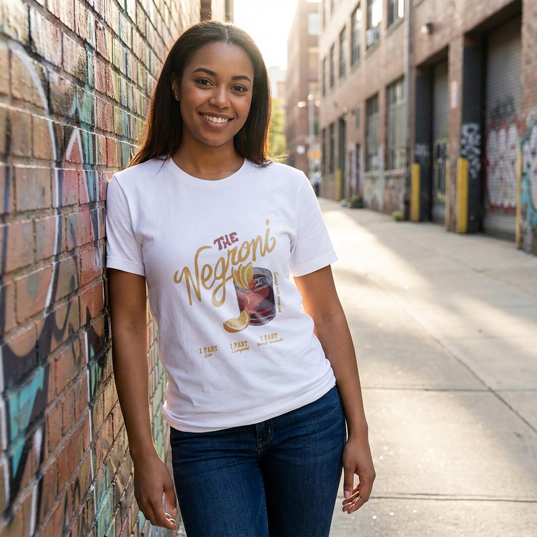 The Negroni Cocktail Recipe T-shirt, Classic Italian Drink Graphic Tee ...