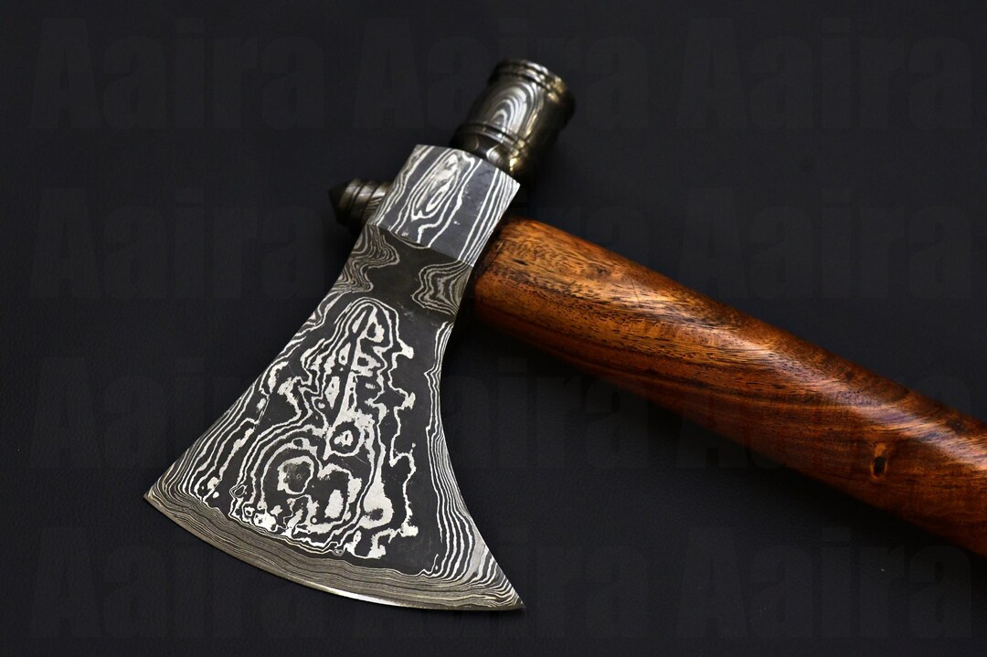 Damascus Steel Tomahawk-inspired Decorative Art Piece – Hand-forged ...