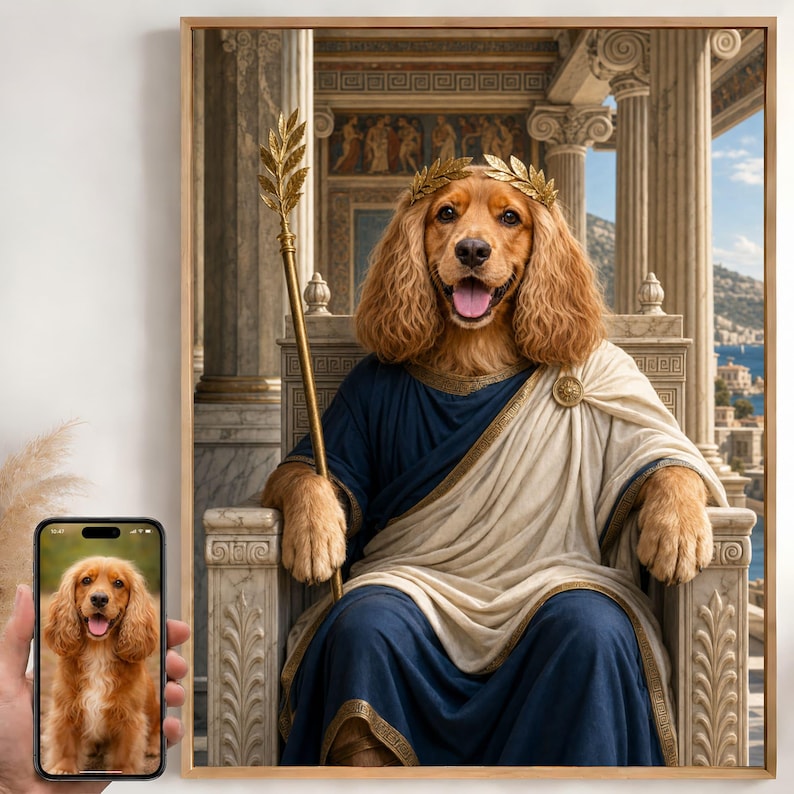 Custom Dog Portrait — Classical Ancient Greece — Digital File - Etsy