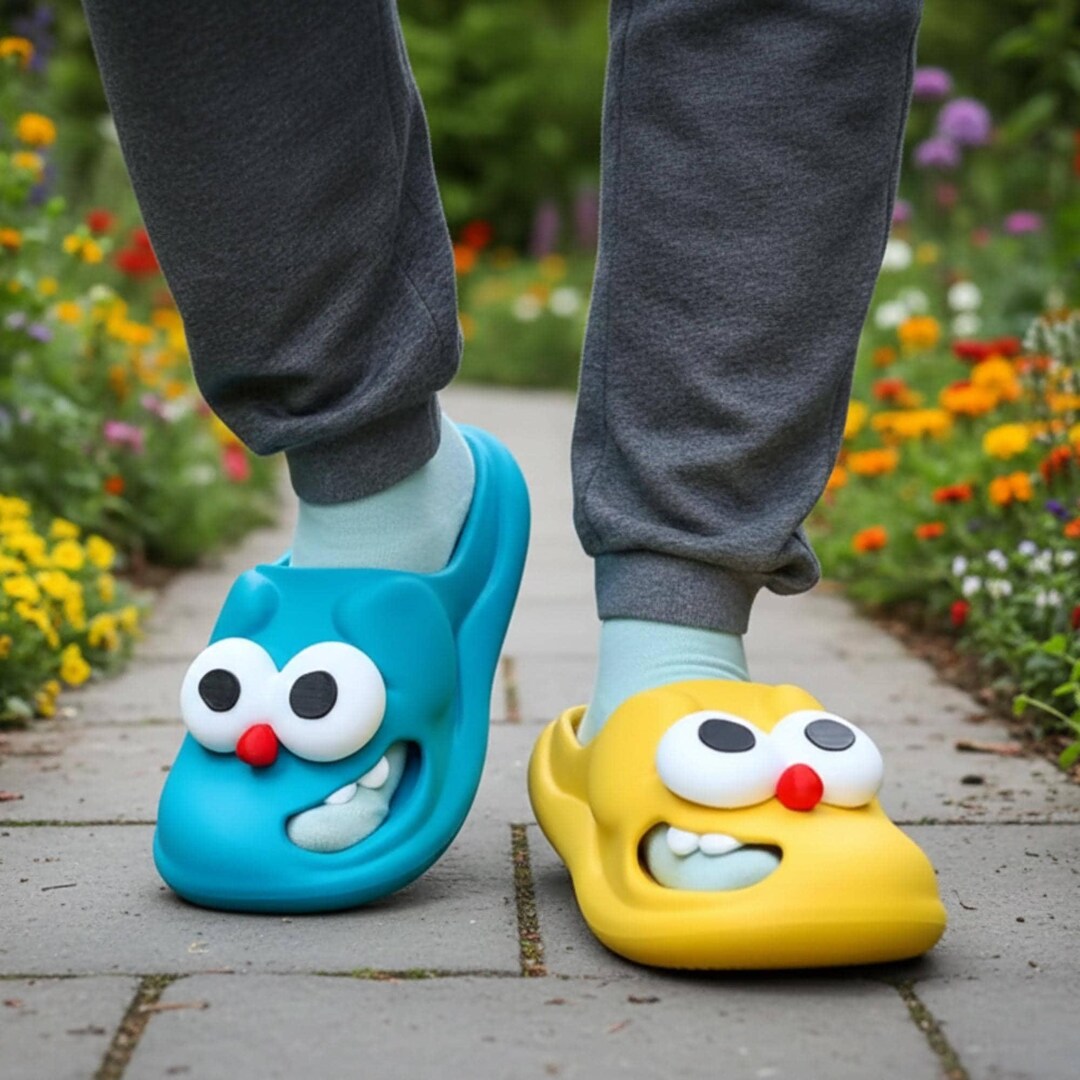 Monster Face Slippers STL | Funny Cartoon Clog Sandals 3D Print File ...