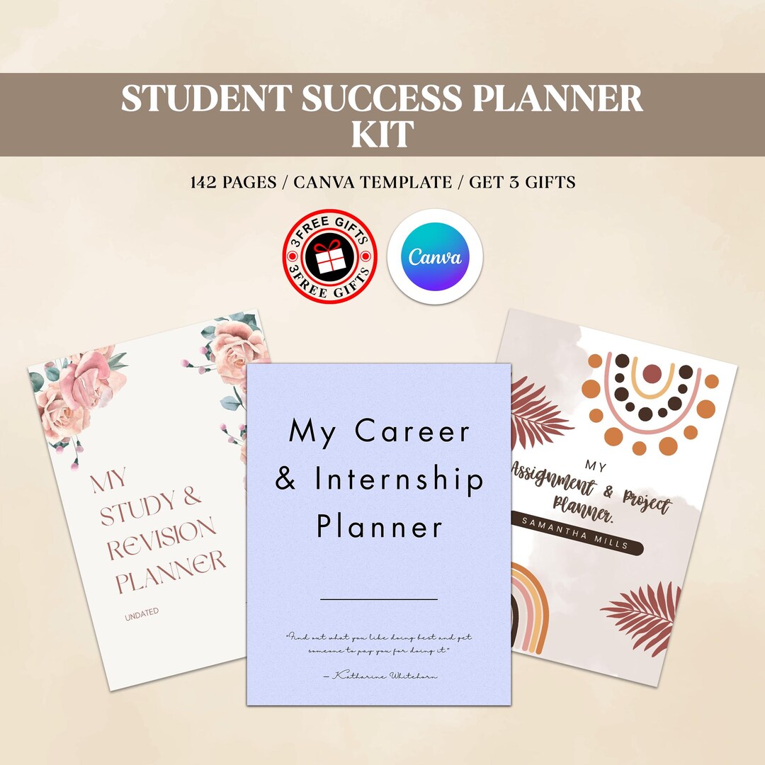 Student Planner Bundle Digital College Study Organizer Academic Success ...