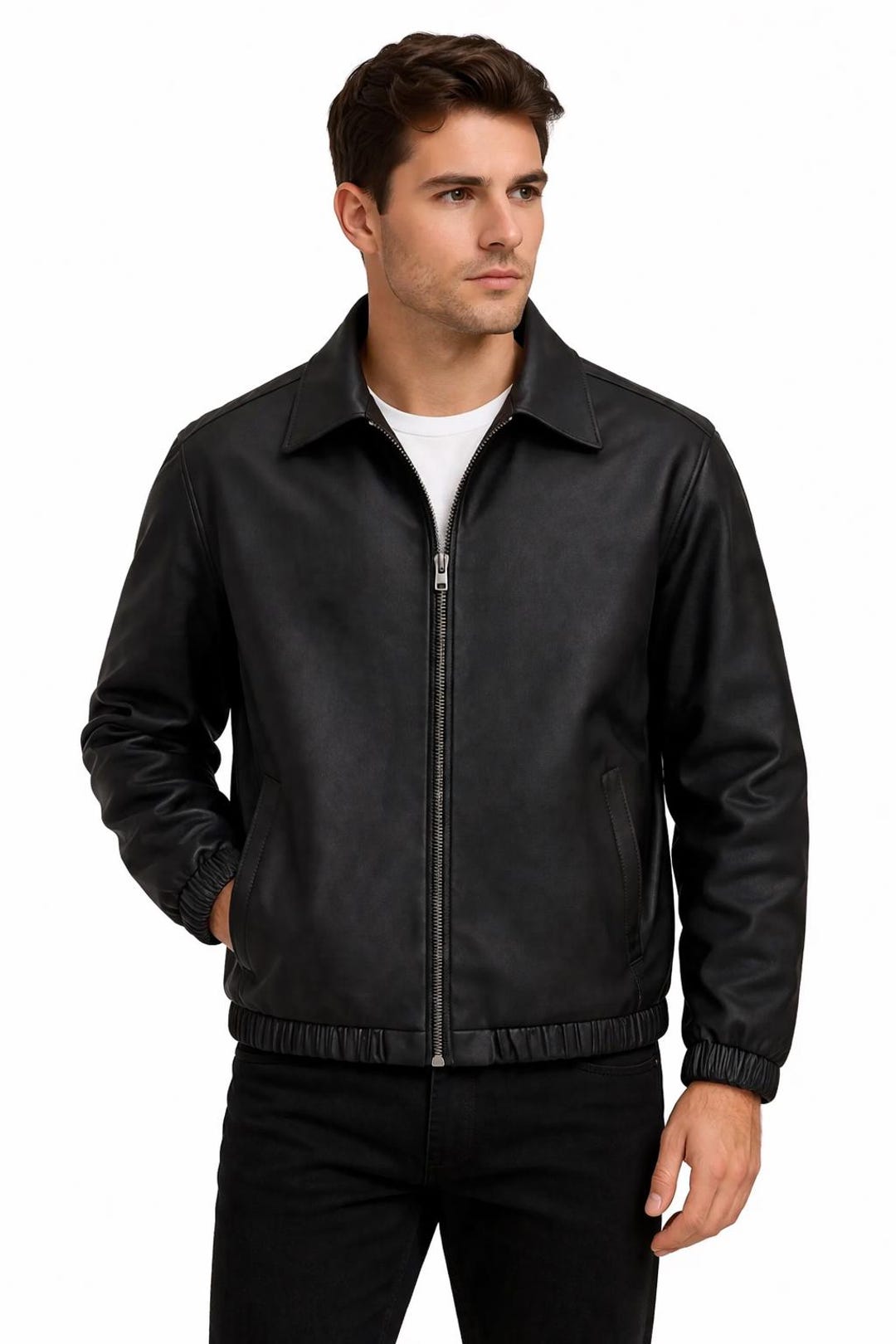 Handmade Mens Leather Jacket | Minimal Style Modern Streetwear - Etsy