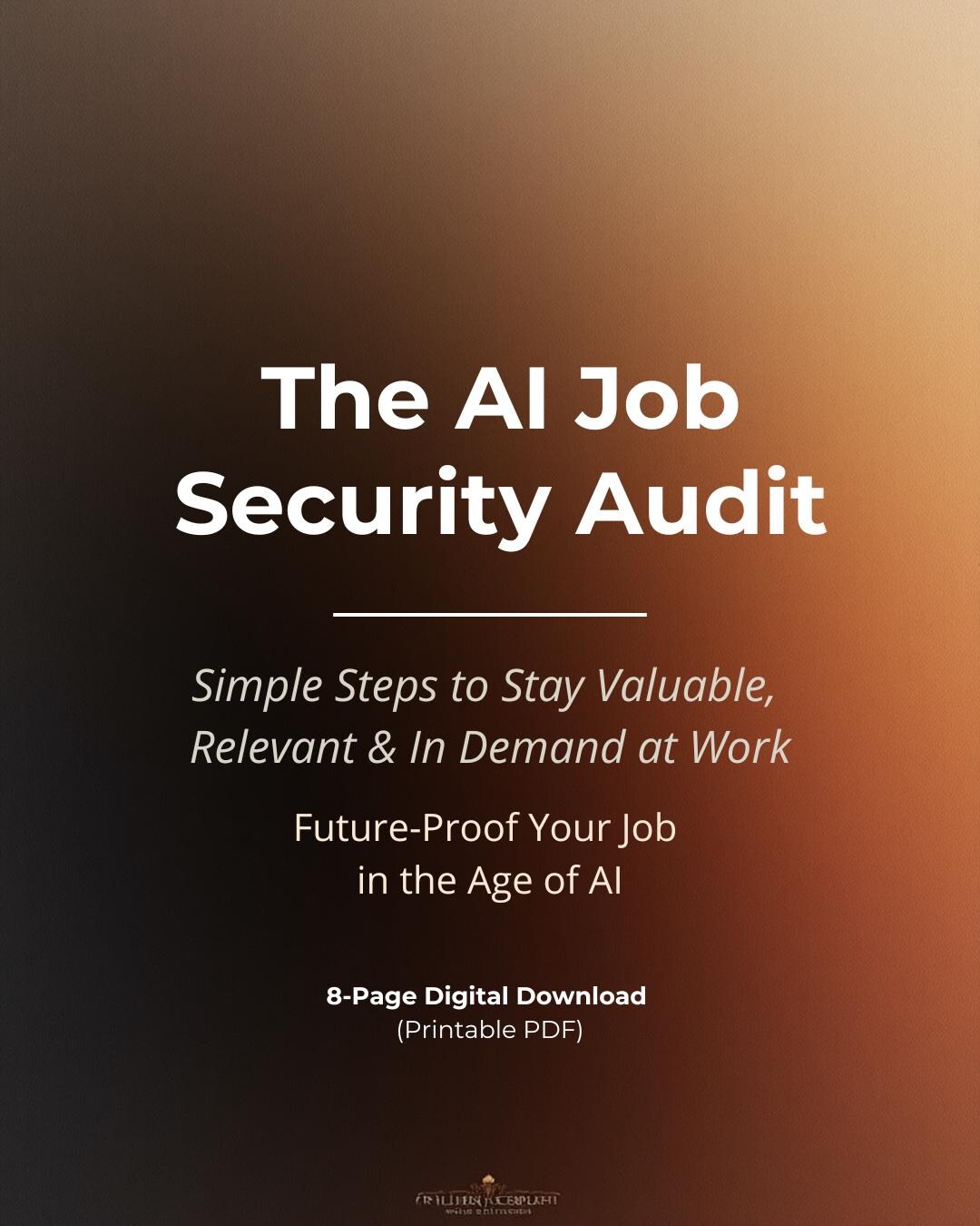 AI Job Security Self-assessment Workbook | Evaluate Career Risk & Take ...