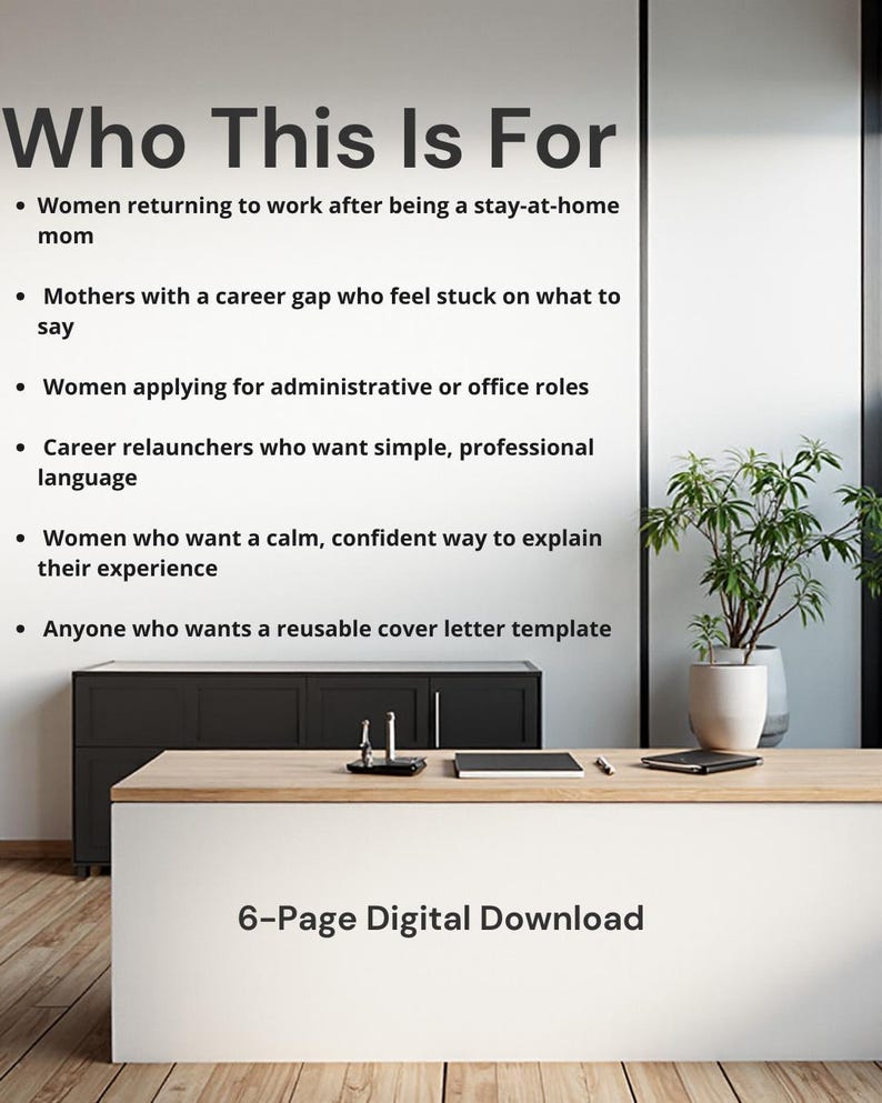 Return to Work Cover Letter Template | Career Gap, Stay-at-home Mom ...