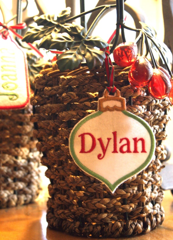 Personalized Custom Christmas Name Tags With Ribbon Tie - Etsy