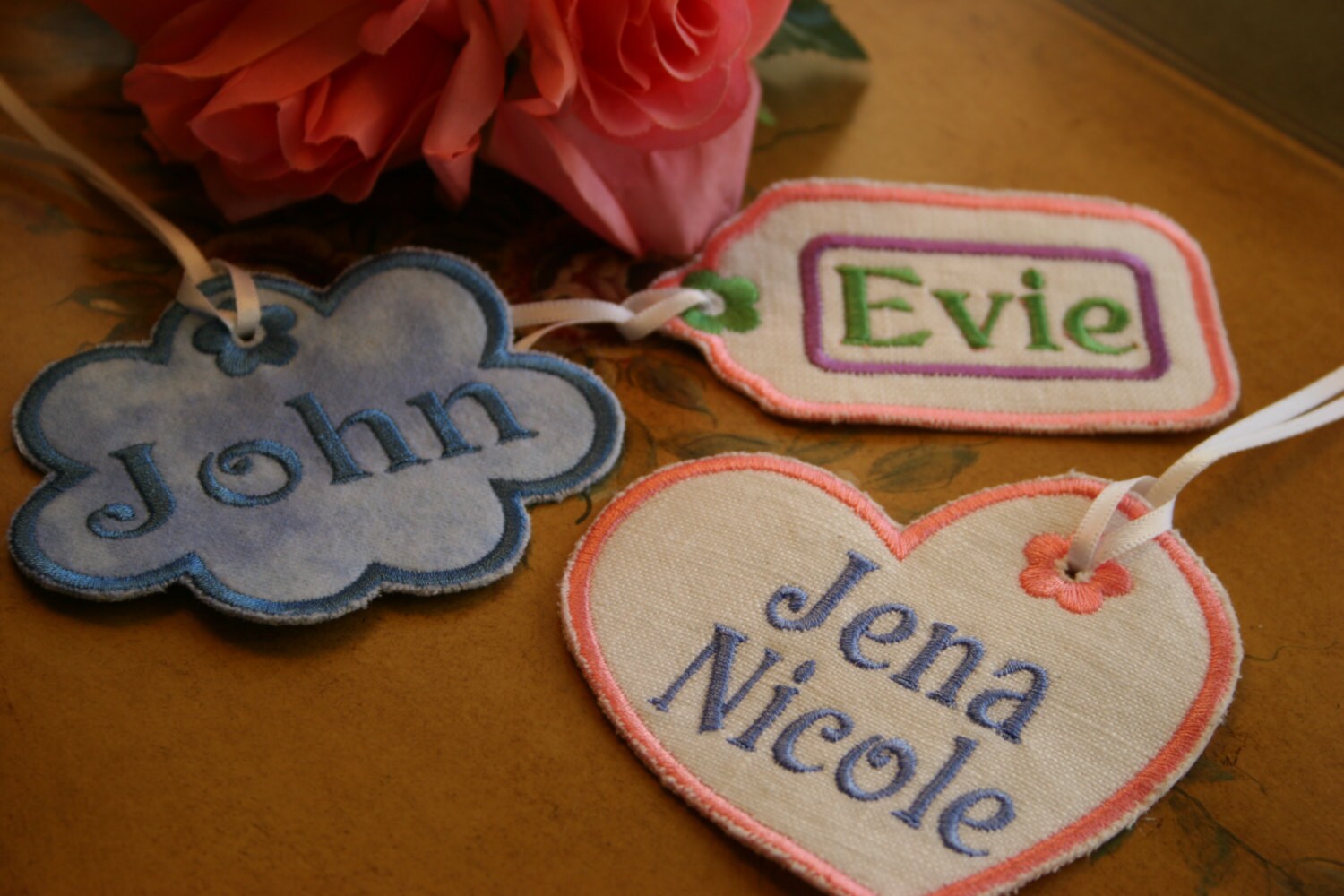 Personalized Custom Name Tag in Fun Shapes With Ribbon Tie - Etsy