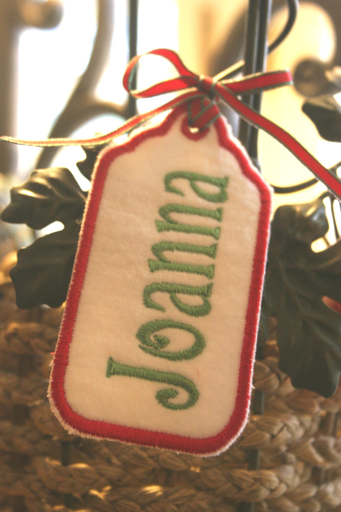 Personalized Custom Christmas Name Tags With Ribbon Tie - Etsy