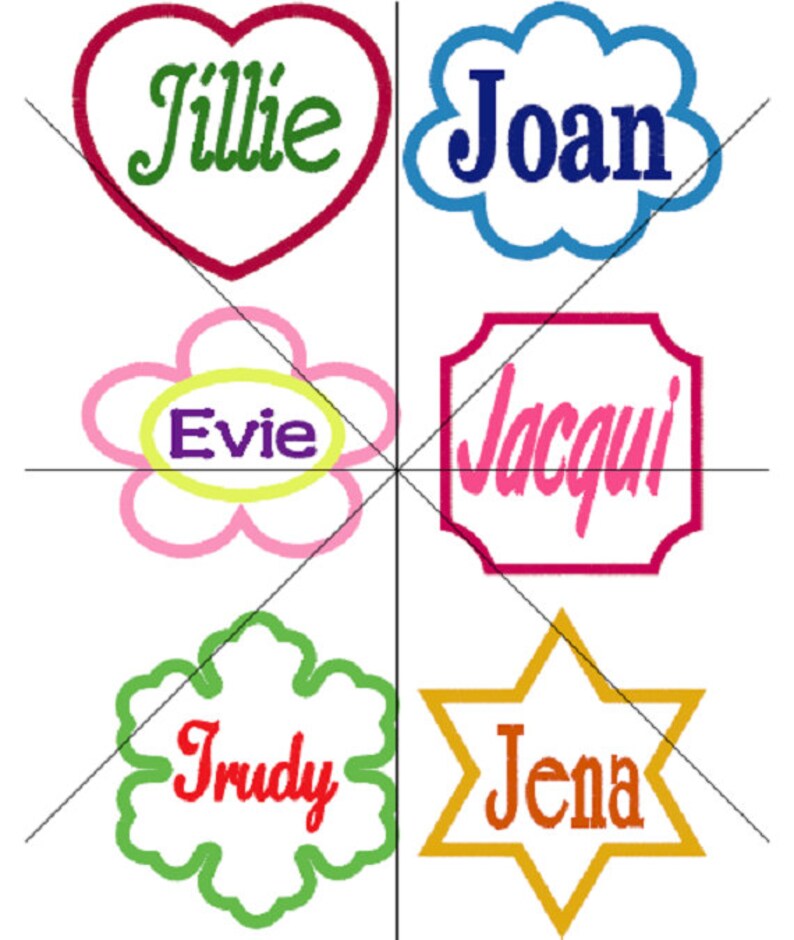 Personalized Custom Name Labels in Fun Shapes - Etsy
