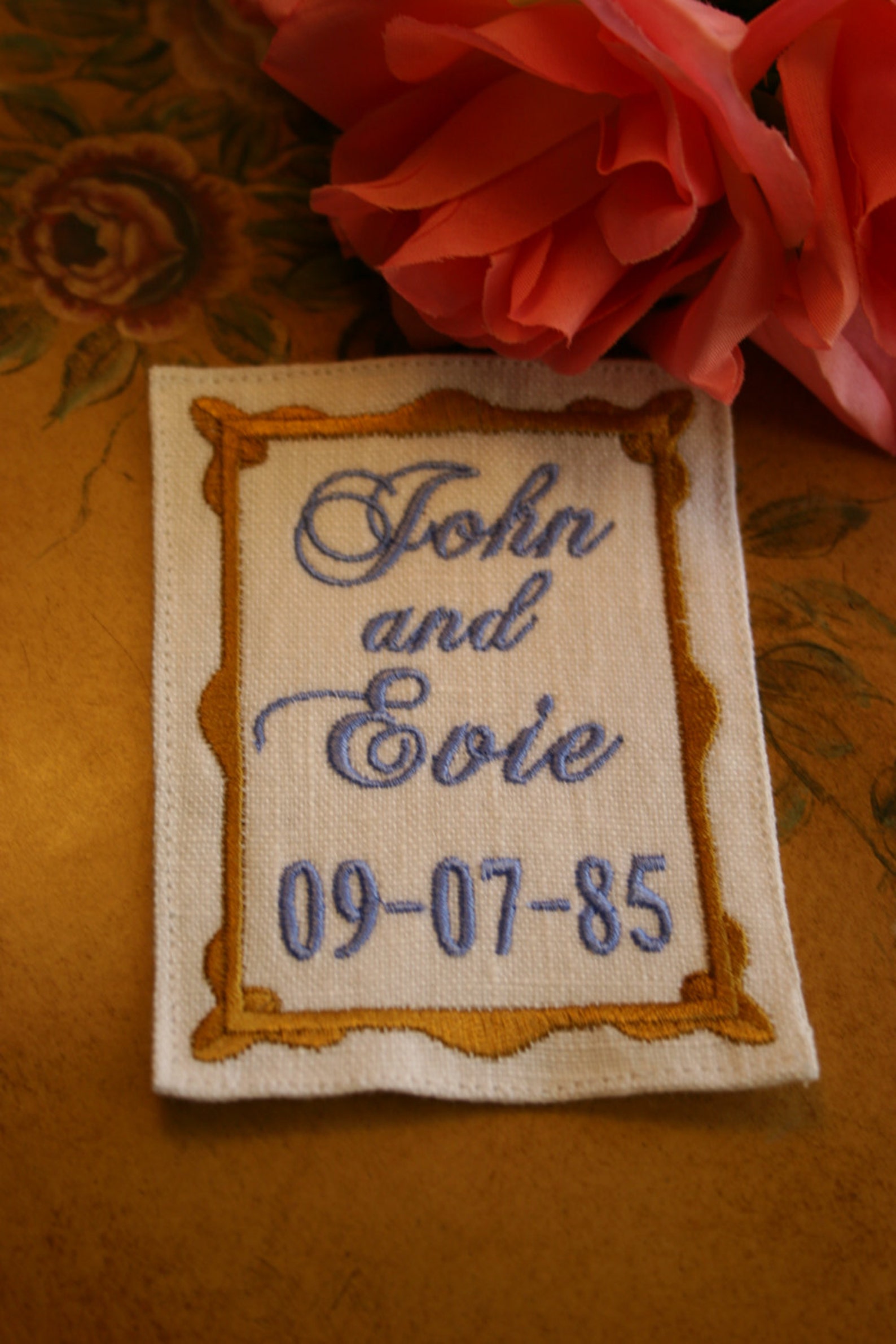 Elegant Custom Embroidered Wedding Dress Label - Etsy