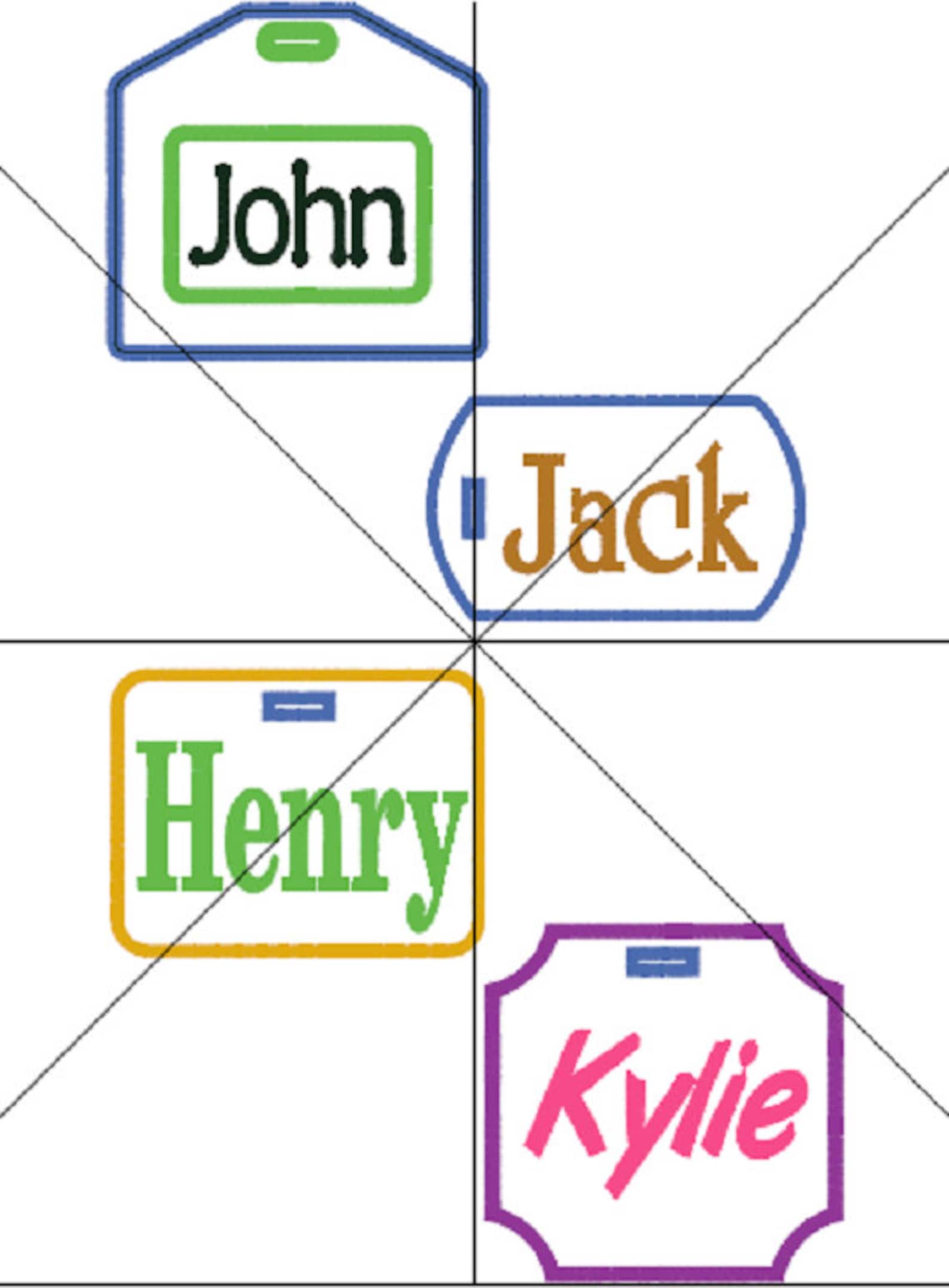 Personalized Custom Name Tag in Fun Shapes With Ribbon Tie - Etsy