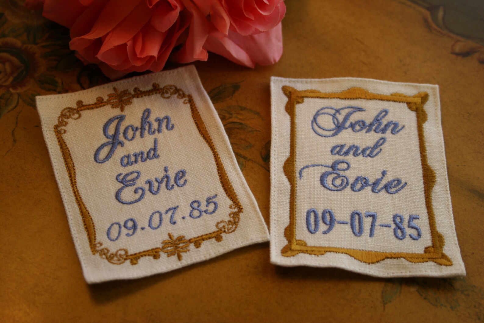 Elegant Custom Embroidered Wedding Dress Label - Etsy