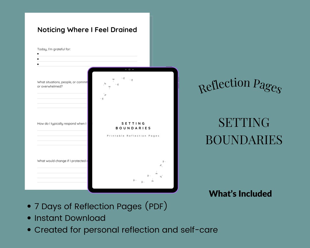 Setting Boundaries: Printable Reflection Pages - Etsy